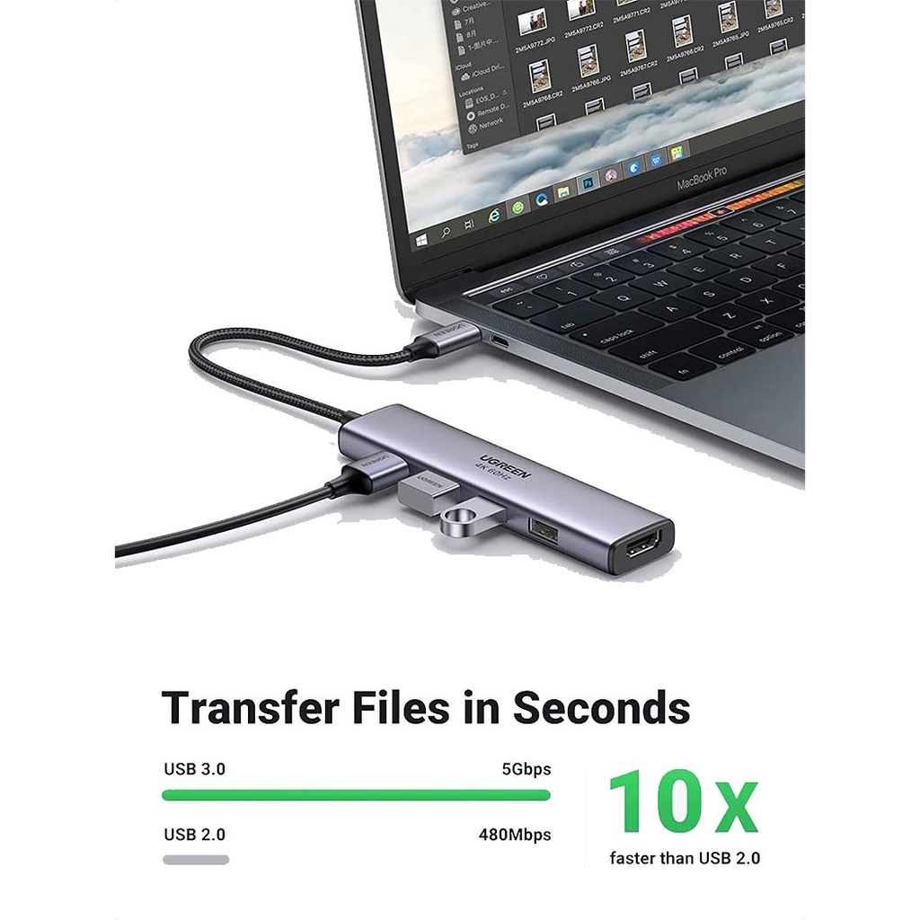 UGREEN USB-C Multifunction Adapter 5 in 1 (3.0 x4, HMDI 4K 60Hz x1 ...